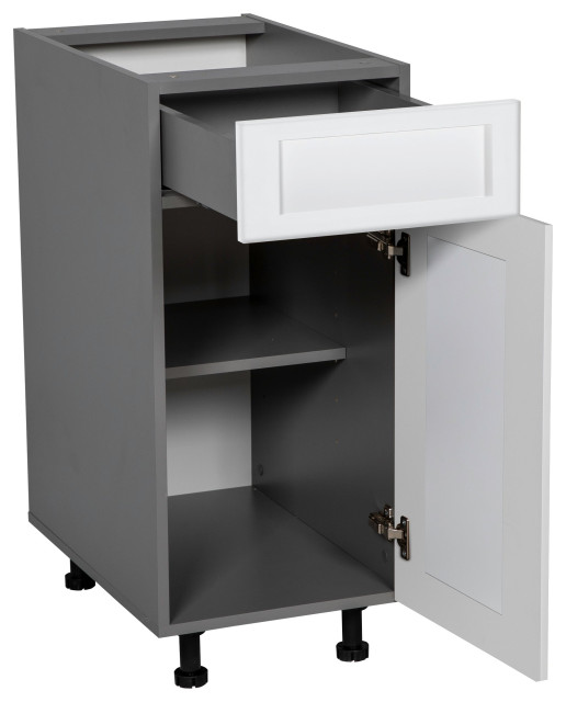 21 Base Cabinet Single Door Single Drawer Grey, 21 x 34 1/2 x 23 3/8 ...