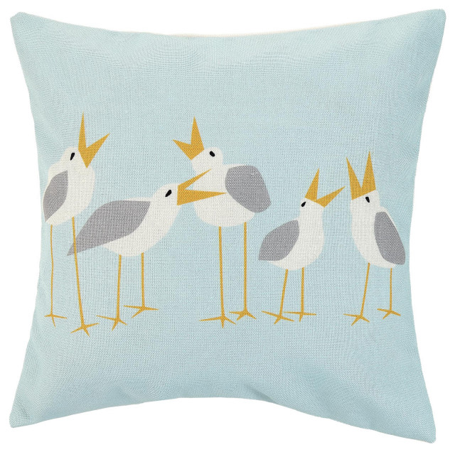Seagulls Digital Printed Pillow - Beach Style - Decorative Pillows - by ...