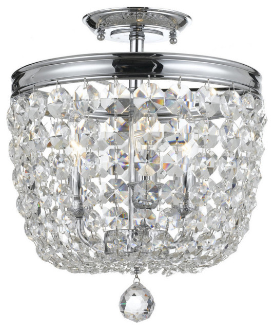 Crystorama Archer 3-Light Spectra Crystal Polished Chrome Ceiling Mount ...
