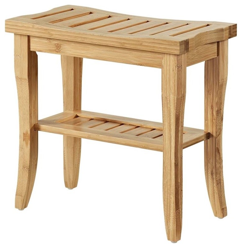 Bracken Bamboo Stool Natural Bamboo - Asian - Shower Benches & Seats ...