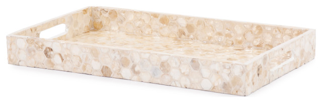 Rectangular Capiz Shell Tray - Beach Style - Serving Trays - by GwG ...