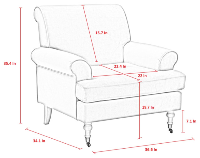 Rustic Manor Donna Accent Chair Saber Back Leg, Velvet - Traditional ...