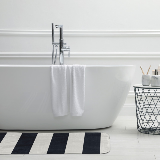 24" x 17" Graduated Stripe Bathmat, Dusty Smoke, 24" x 17" - Beach ...