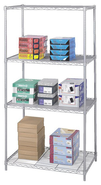 Safco 36"x24" Industrial Wire Shelving in Gray - Industrial - Utility ...