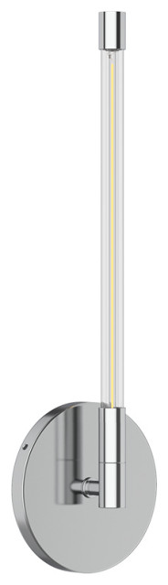 Motif Wall Sconce, Chrome, .75"Wx14.875"Hx1.75"E - Contemporary - Wall ...