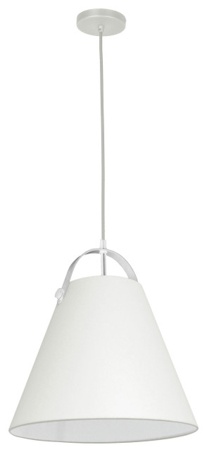 1 Light Emperor Pendant White with Off White Shade - Transitional ...