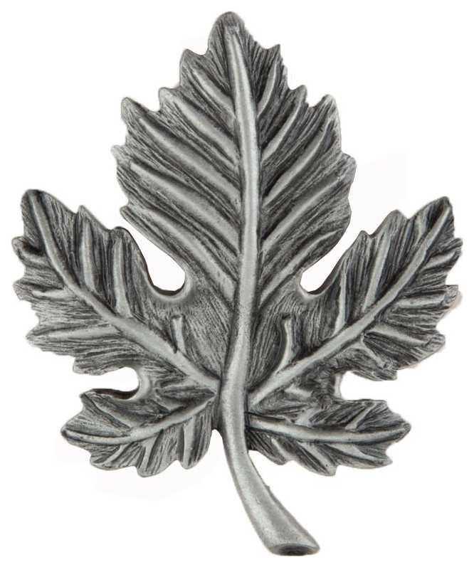 Leaf Cabinet Knob, Antique Pewter - Rustic - Cabinet And Drawer Knobs ...
