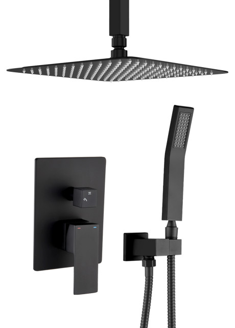 Ceiling Mounted Shower System Set With 16" Rain Shower Head ...