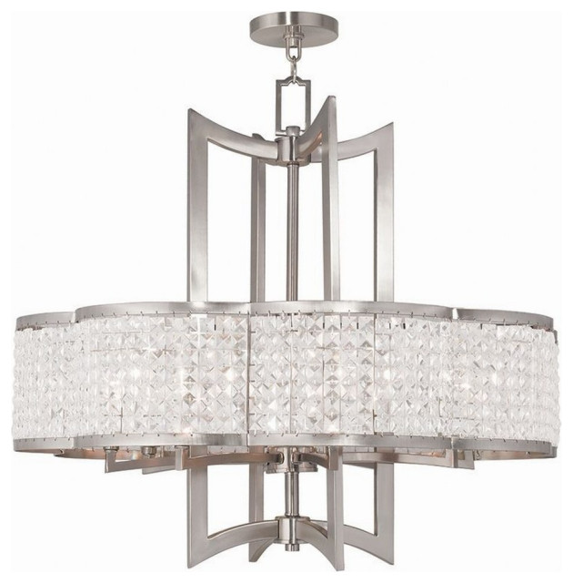 Traditional Eight Light Chandelier-Brushed Nickel Finish - Chandelier ...