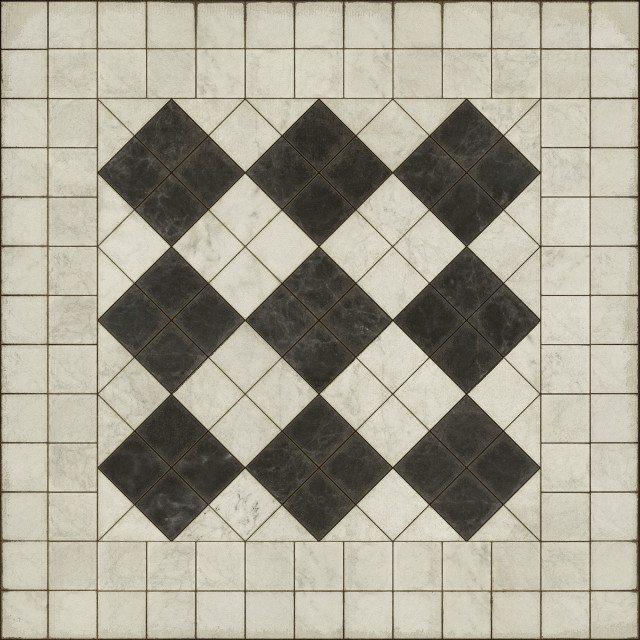 Pattern 65 Opus 60x60 Vintage Vinyl Floorcloth - Contemporary - Area ...