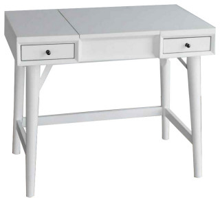 2 Drawer Vanity Desk with Flip Top Mirror and Storage Compartment ...