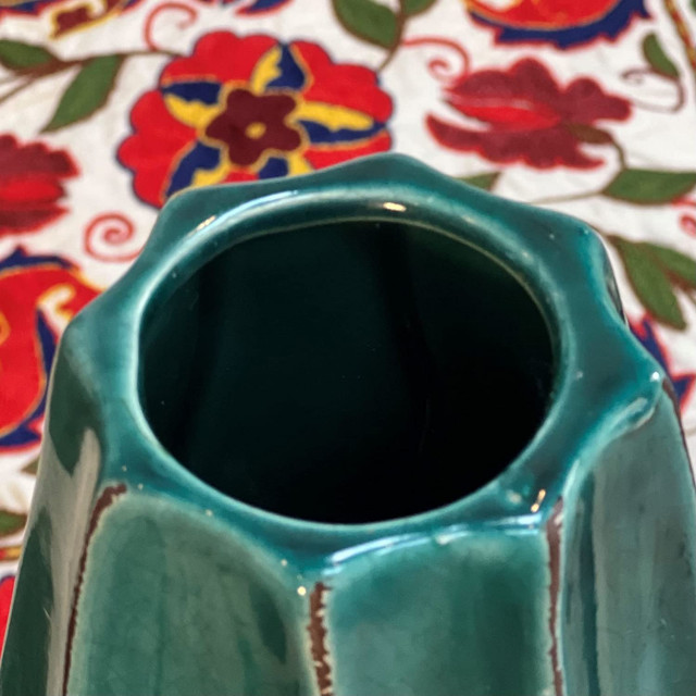 Turquoise Blue Stoneware Vase - Contemporary - Vases - by Whole House ...
