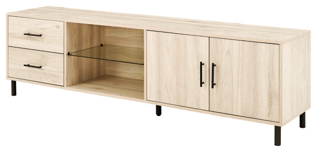 70" Modern Low Profile TV Console - Transitional - Entertainment ...