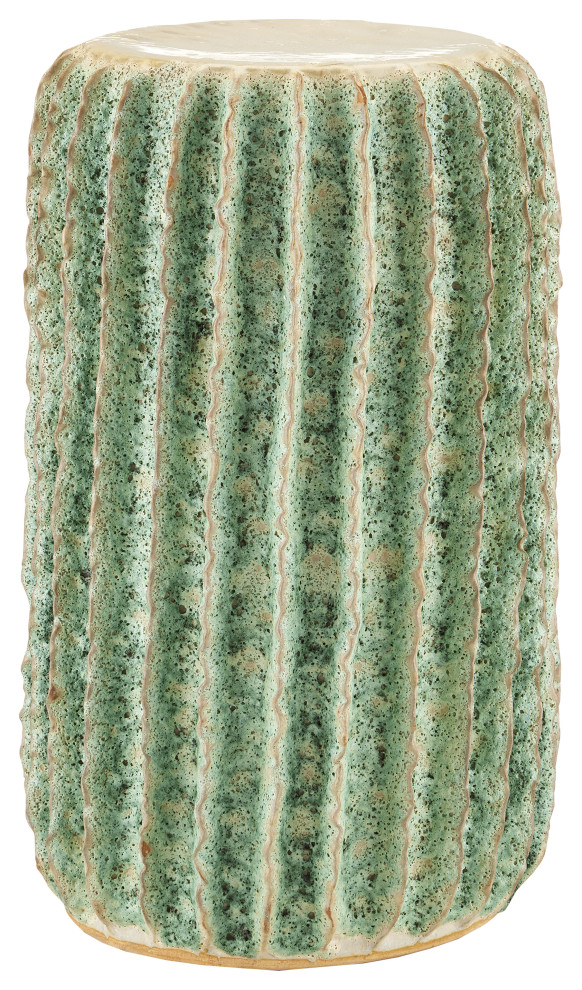 Sunken Boat Moss Green Accent Table - Contemporary - Side Tables And ...