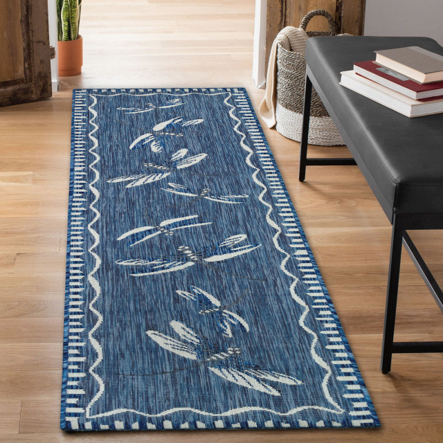 Carmel Dragonfly Indoor/Outdoor Rug, 1'11"x7'6" - Contemporary ...