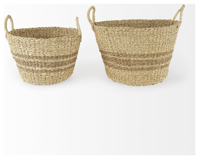 Set of Two Detailed Wicker Storage Baskets - Tropical - Baskets - by ...