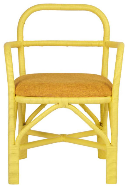 Ginny Yellow Rattan Dining Chair - Contemporary - Dining Chairs - by ...