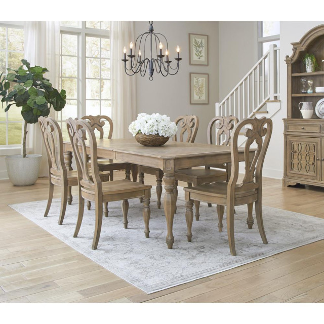 Magnolia Manor Alt 7 Piece Rectangular Table Set - Contemporary - Dining Sets - by Bison ...