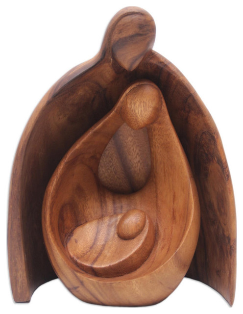 Novica Handmade Family Hug Wood Sculpture - Contemporary - Decorative ...
