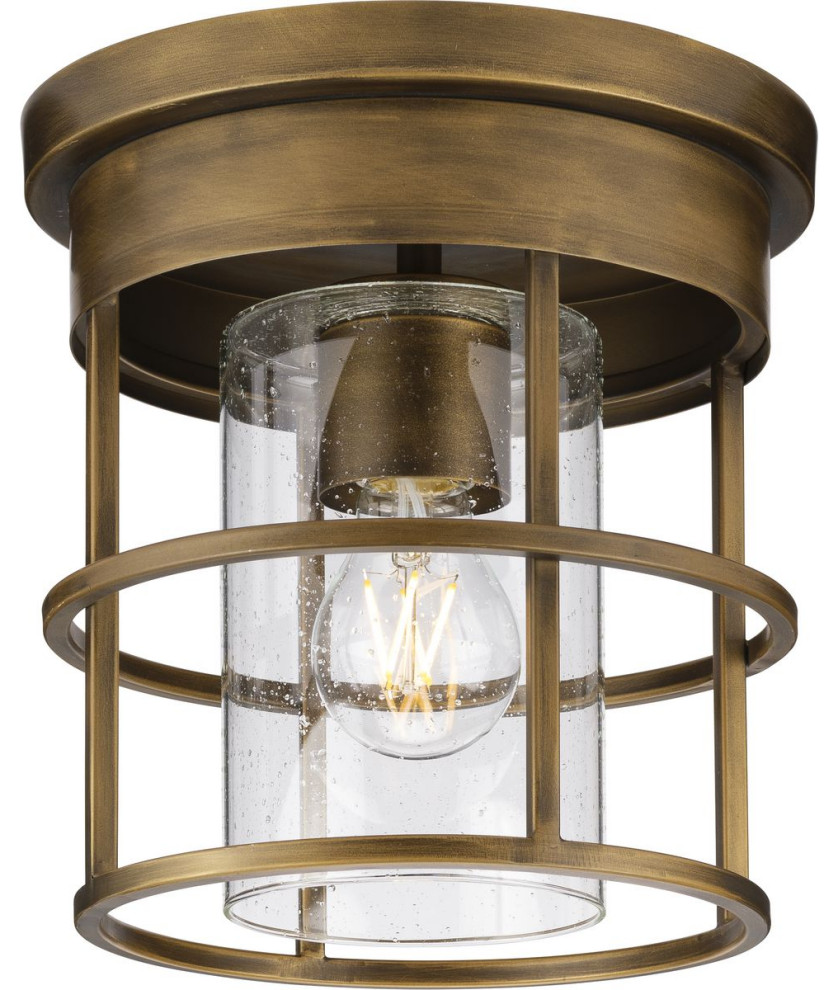 Burgess Collection One-Light Aged Bronze Modern Farmhouse Flush Mount ...