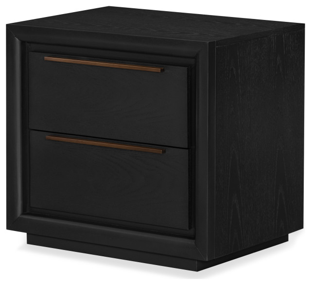 Avery Night Stand, Black - Transitional - Nightstands And Bedside ...