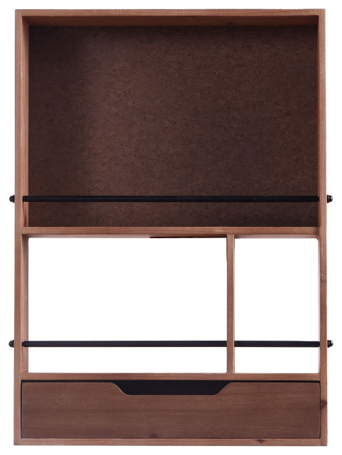 Wall Shelving Unit Double Shelf And Drawer Storage Capabilities ...