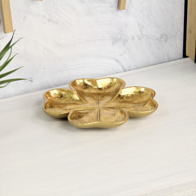 Isano Golden Cast Iron Four Leaf Clover - Contemporary - Decorative ...
