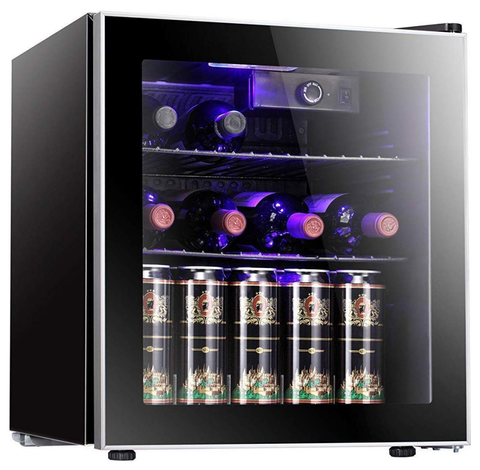 18 Bottle Single Zone Freestanding Wine and Beverage Refrigerator ...