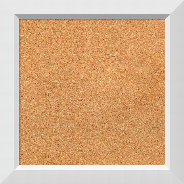 Framed Cork Board, Small-Large, Blanco White Wood - Transitional ...