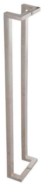 48" Square Offset Pull, Brushed Stainless Steel - Transitional - Door ...