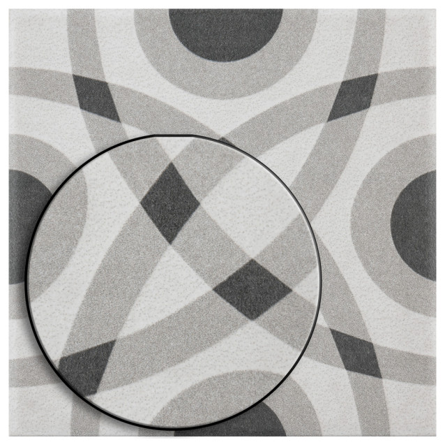 Twenties Circle Mini Ceramic Floor and Wall Tile, Sample - Contemporary ...