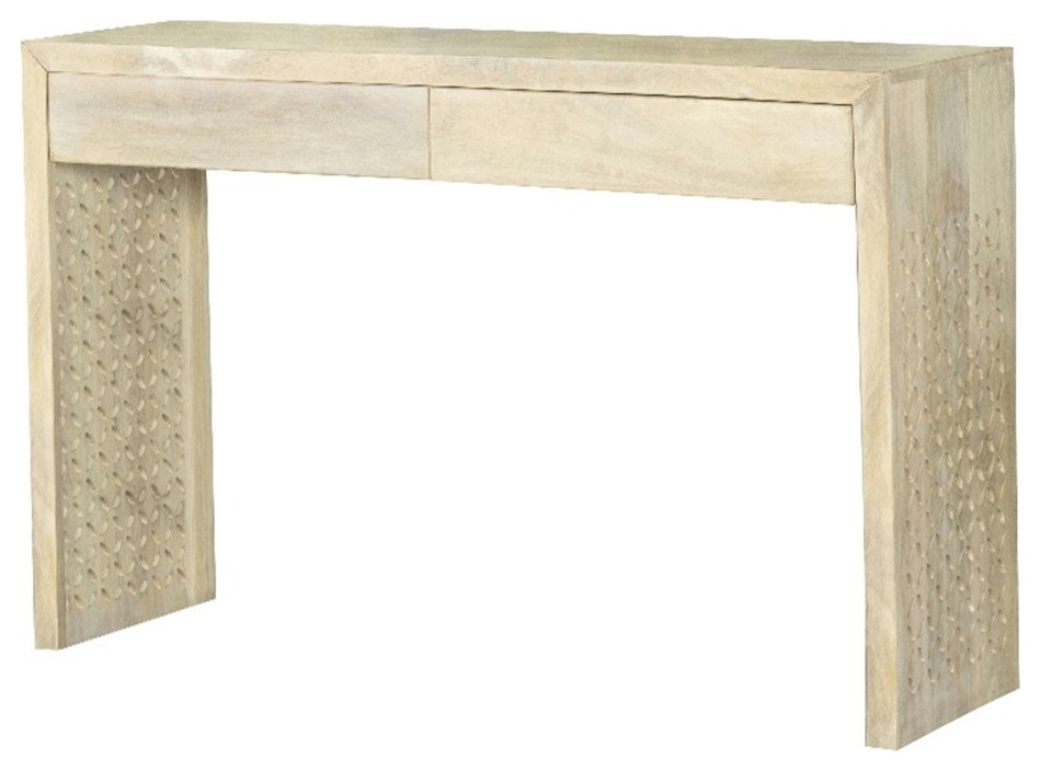 Coaster Contemporary Wood Console Table with 2-Drawer in Beige ...