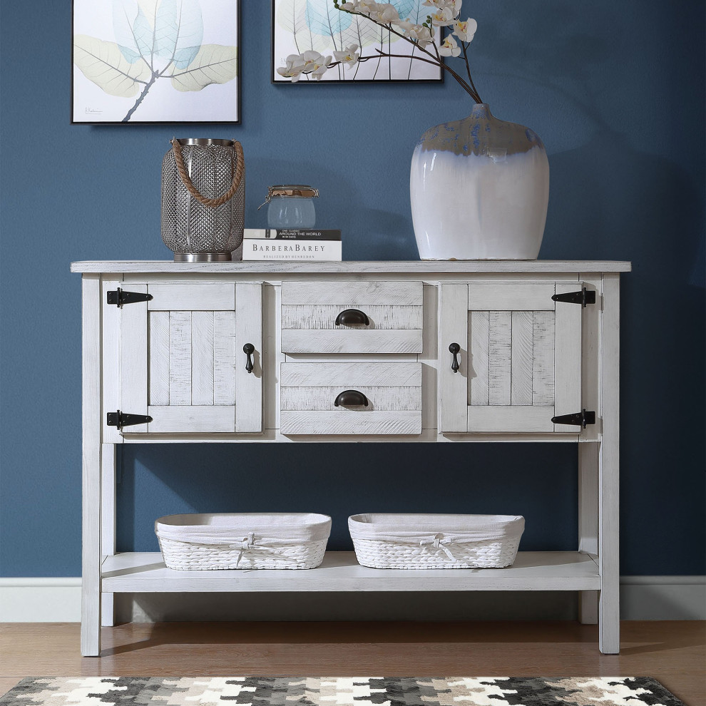 Gewnee 48" Solid Wood Sideboard Console Table - Farmhouse - Buffets And ...