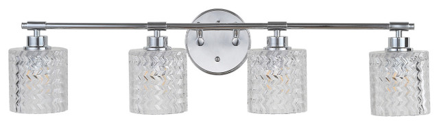 JONATHAN Y Lighting JYL3551 Spaulding 4 Light 32"W LED Bathroom ...