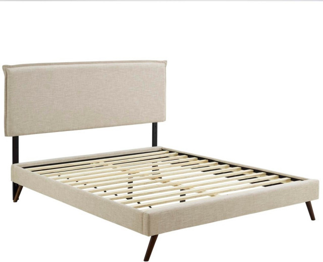 Amaris King Platform Bed With Round Splayed Legs Azure By Modway ...