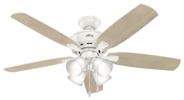 Amberlin 4 Light 52 in. Indoor Ceiling Fan, Fresh White - Transitional ...