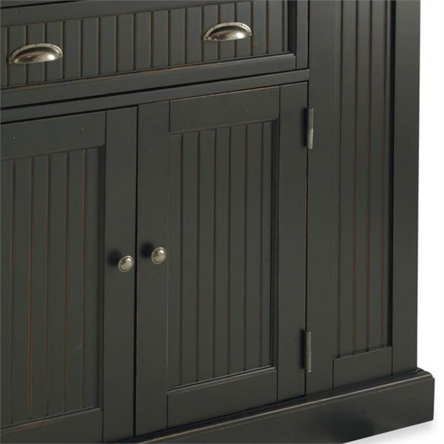 Catania Modern / Contemporary Wood Kitchen Island in Black Finish ...