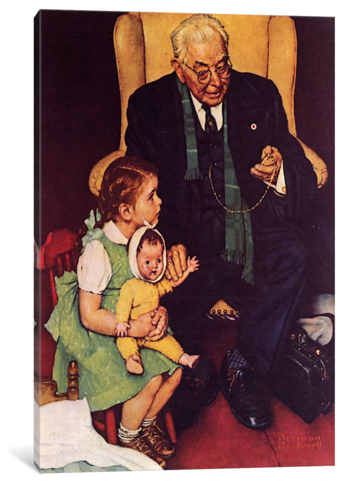 "Doctor and Doll" by Norman Rockwell, Canvas Print, 18x12x1.5 ...