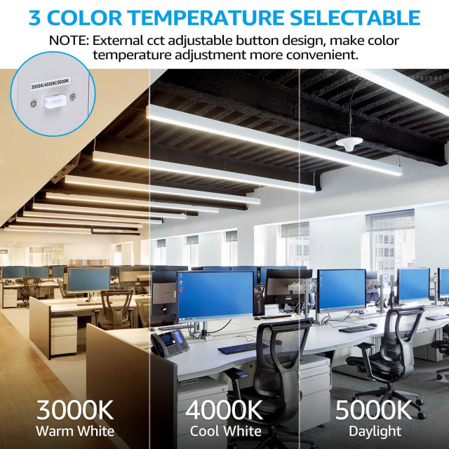 LEONLITE 4FT Linkable LED Linear Light, 40W 4600LM, Pack of 4 - Modern ...