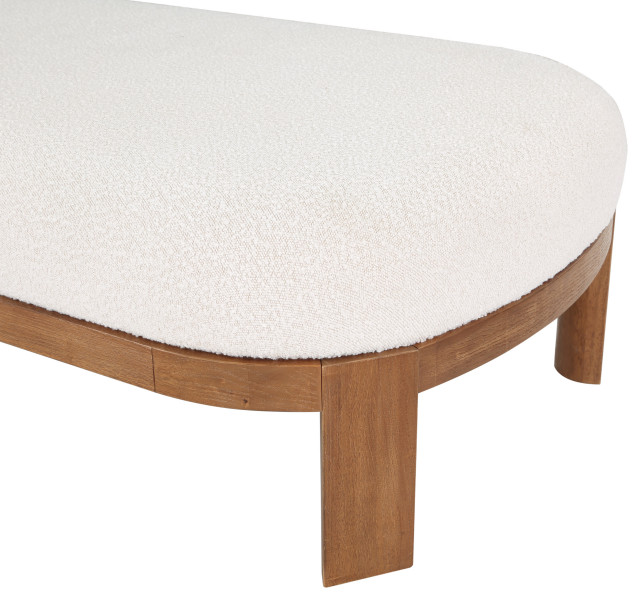 Maybourne Boucle Fabric Upholstered Chaise/Bench - Transitional ...