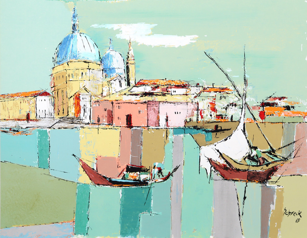 Michael Schreck "Sailboats 2" Lithograph - Contemporary - Fine Art ...