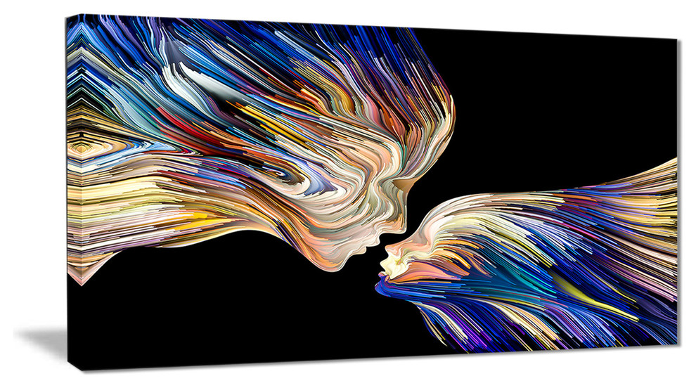 "Metaphorical Mind Painting" Canvas Artwork, 32"x16" - Modern - Prints ...