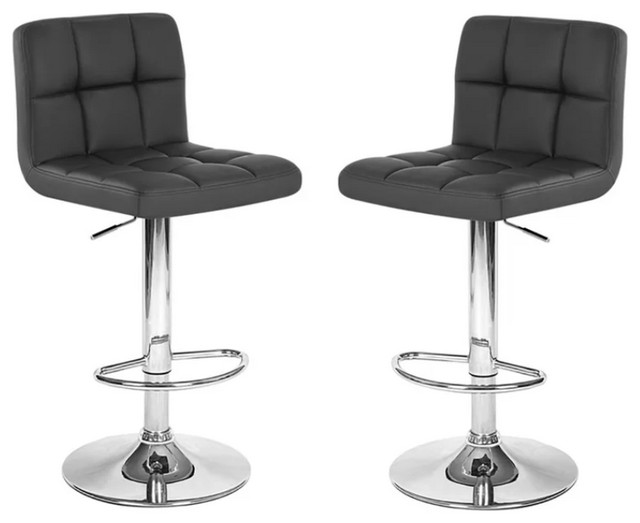 Adjustable Leather Stool, Set Of 2 - Contemporary - Bar Stools And ...