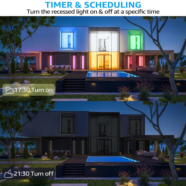 12-Pack 6"Smart Recessed Lighting, Color Changing RGBCW Smart Downlight ...