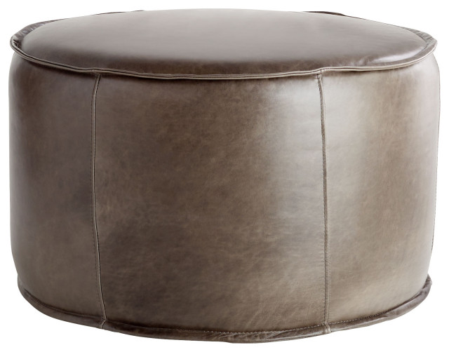 Lusso Pouf, Grey, Round - Contemporary - Floor Pillows And Poufs - by ...