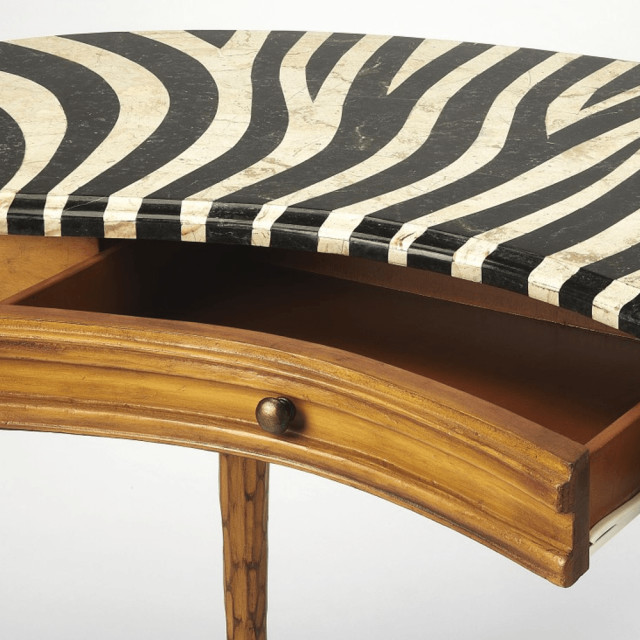 Exotic Zebra Curved Multifunctional Laptop Desk - Eclectic - Desks And ...