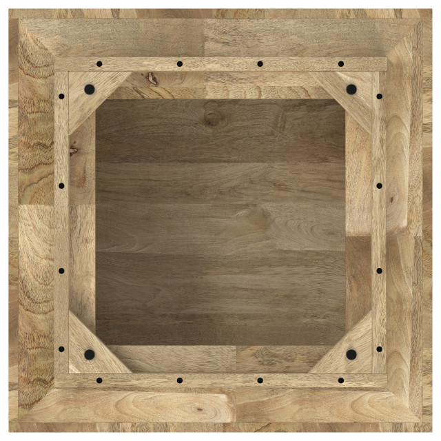 Lockhart Solid Mango Wood Square Coffee Table - Rustic - Coffee Tables ...