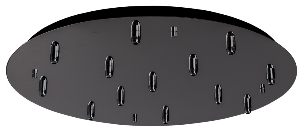 Multi-Port Canopy, Black Chrome, 23.625"Dx1"H, 23.625"Dx1"H - Modern ...