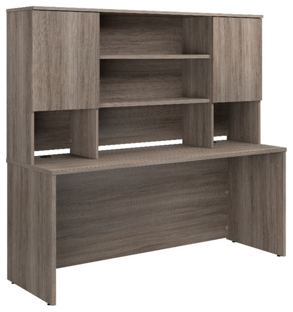 Sauder Affirm Engineered Wood 72"x24" Desk with Hutch Bundle in Hudson ...