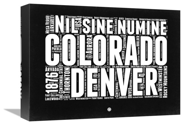 "Colorado Black and White Map" Fine Art Print, 12" x 16" - Modern ...